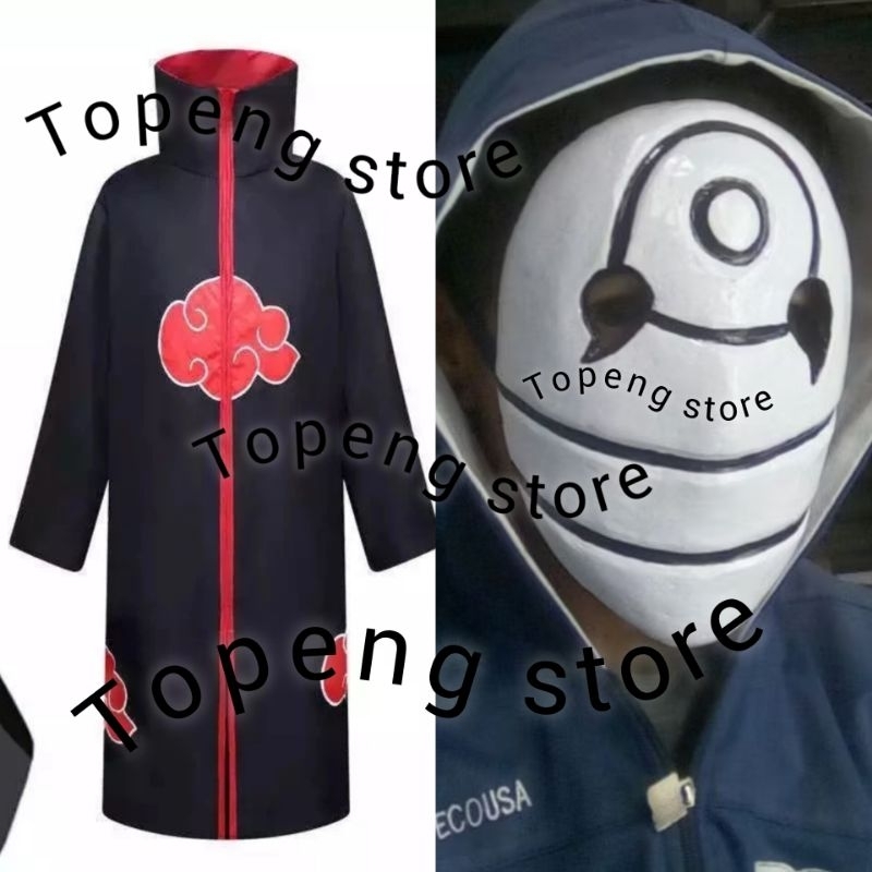 Jual topeng+jubah akatsuki tobi obito set 2in1 dewasa dan anak | Shopee ...