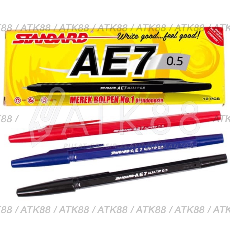 Jual Murah Ballpoint Pulpen Standard AE7 1 Pack 12 pcs | Shopee Indonesia