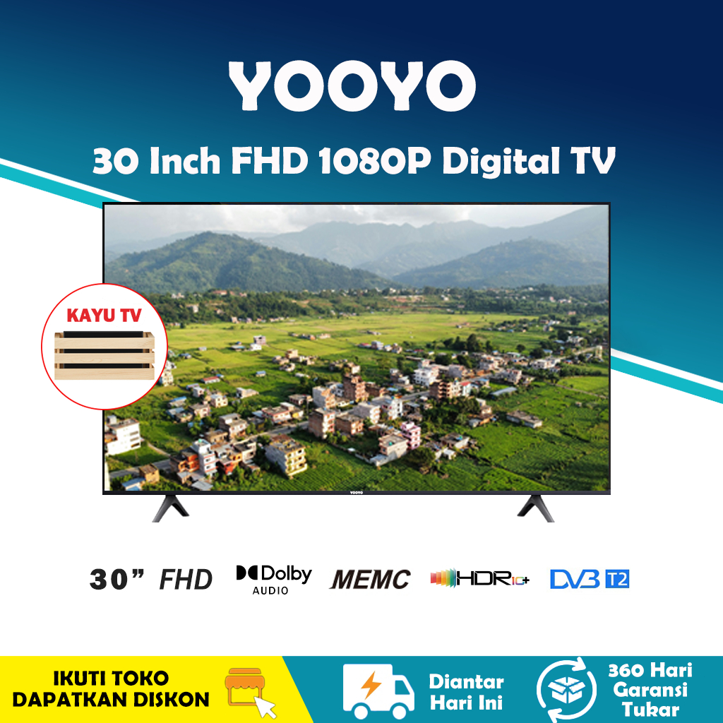 Jual YOOYO TV Digital 30 inch/TV Led 30 inch - FHD 2K 1080P - HDR10 ...
