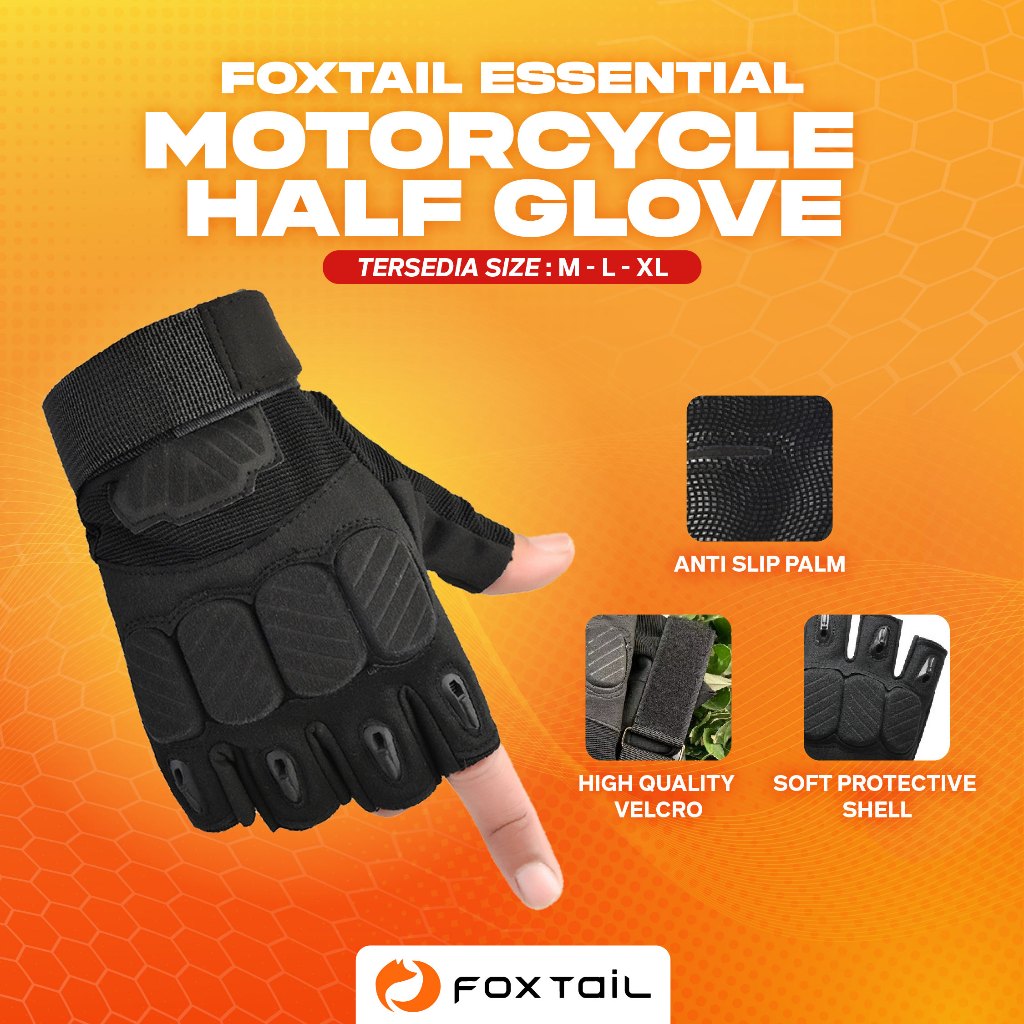 Jual Foxtail Essential Half Glove Motorcycle Shock Absorb Touch Screen ...