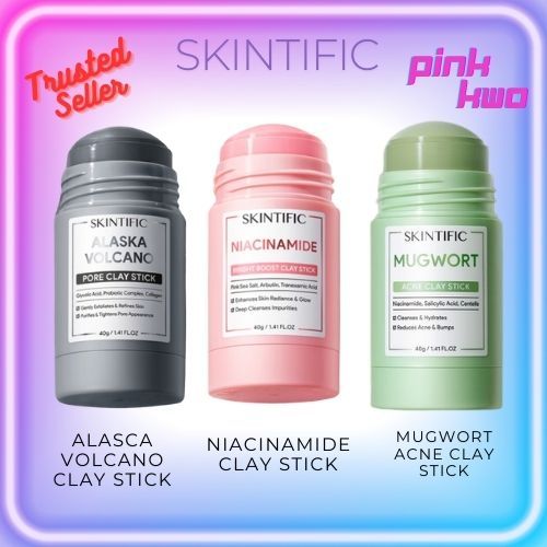 Jual Pinkkwo - SKINTIFIC Clay Mask Stick Kit Masker Wajah - Acne Pore ...