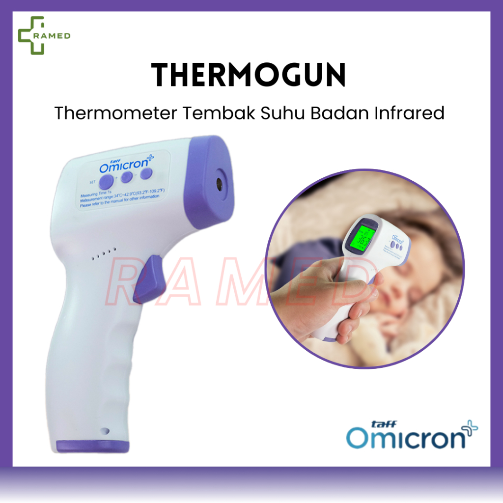Jual TaffOmicron Thermogun Thermometer Tembak Suhu Badan Infrared ...