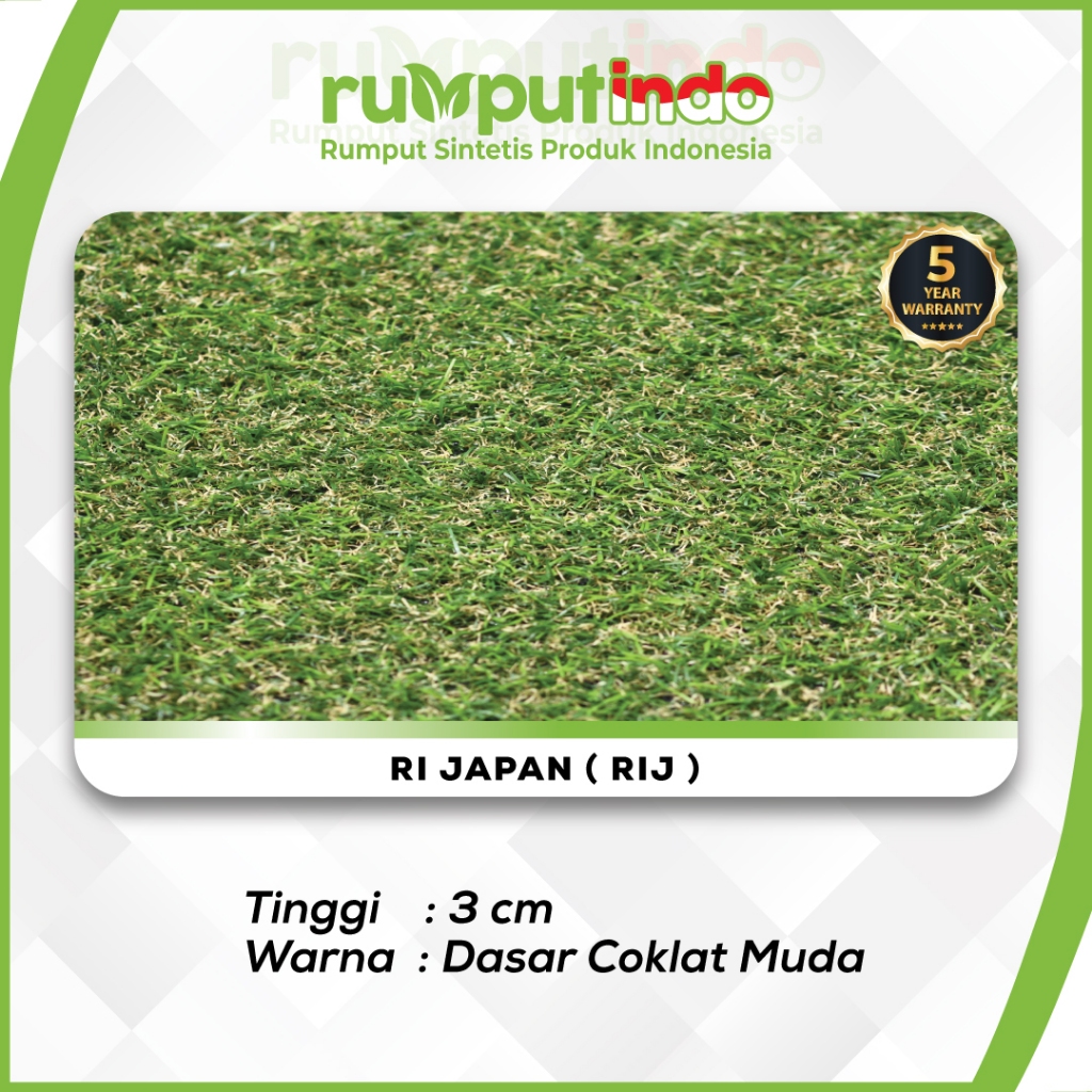 Jual Rumput Sintetis Indo Jepang Hijau Akar Cokelat Tinggi 3CM (1M x 1M ...