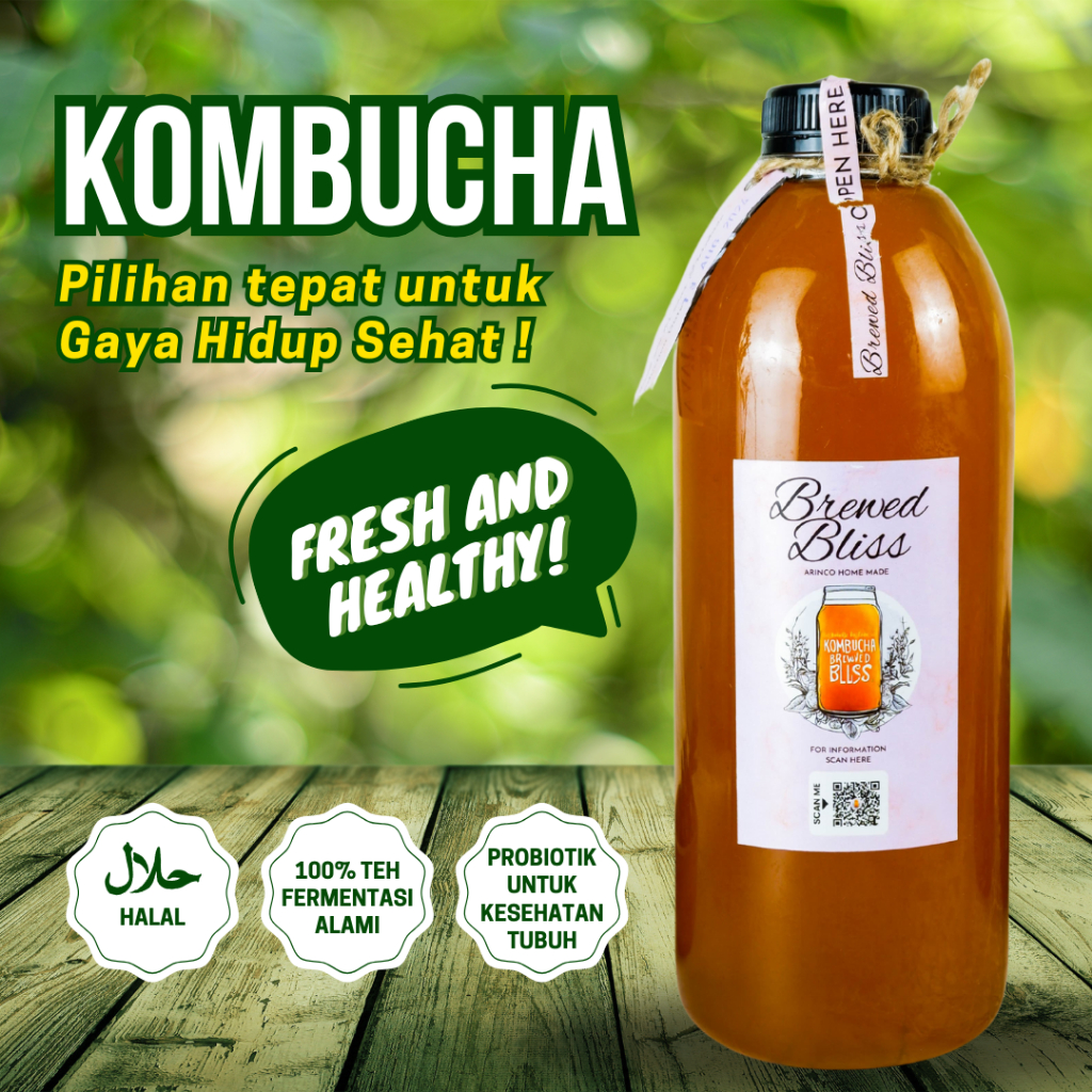 Jual Kombucha 1 Liter Kombucha Original 1000mL Teh Kombucha Tea Minuman ...