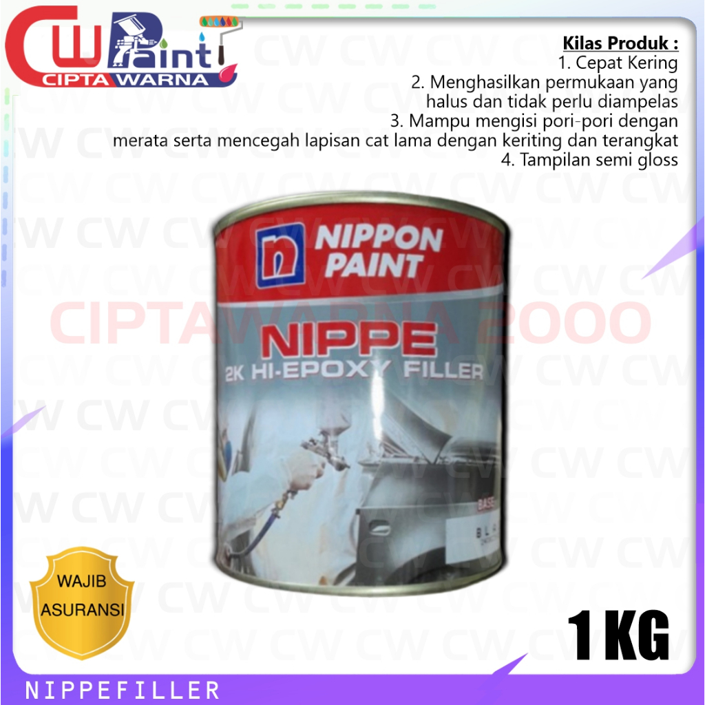 Jual Nippon HI High Build Epoxy Fill3r Plamir Dempul DUCO Putih White ...