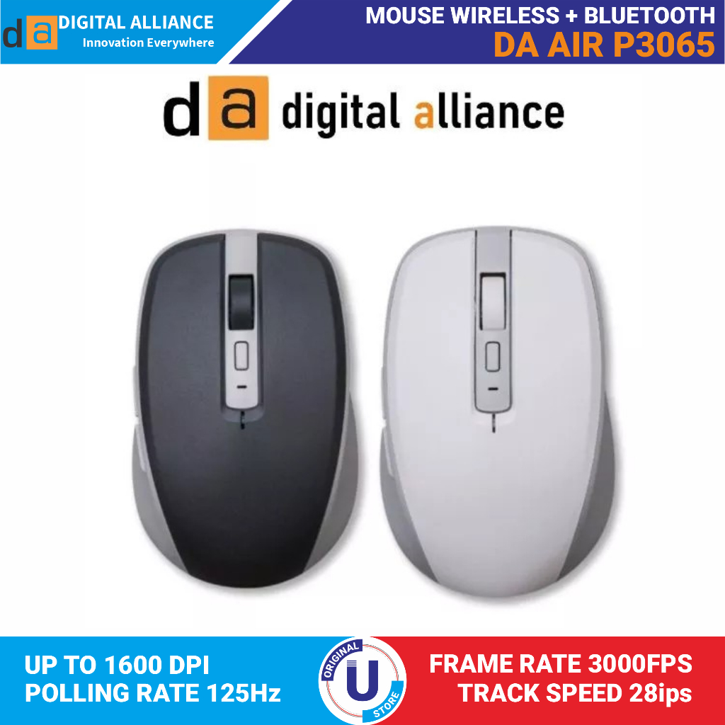 Jual MOUSE WIRELESS BLUETOOTH DUAL MODE DIGITAL ALLIANCE AIR P3065 MINI ...