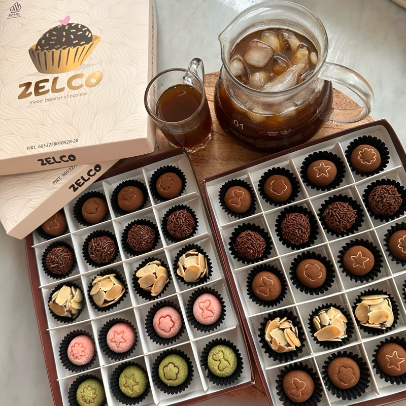 Jual Zelco- Paket 2 Box Coklat Premium Ball Mix Matcha Strawberry & Mix ...