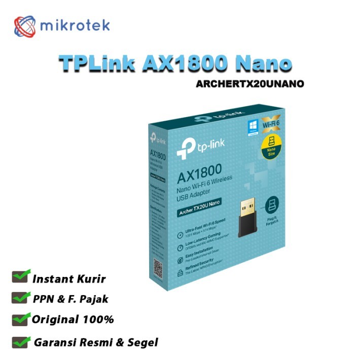 Jual TPLink AX1800 Nano Dual Band Wi-Fi 6 USB Adapter - ARCHERTX20UNANO ...