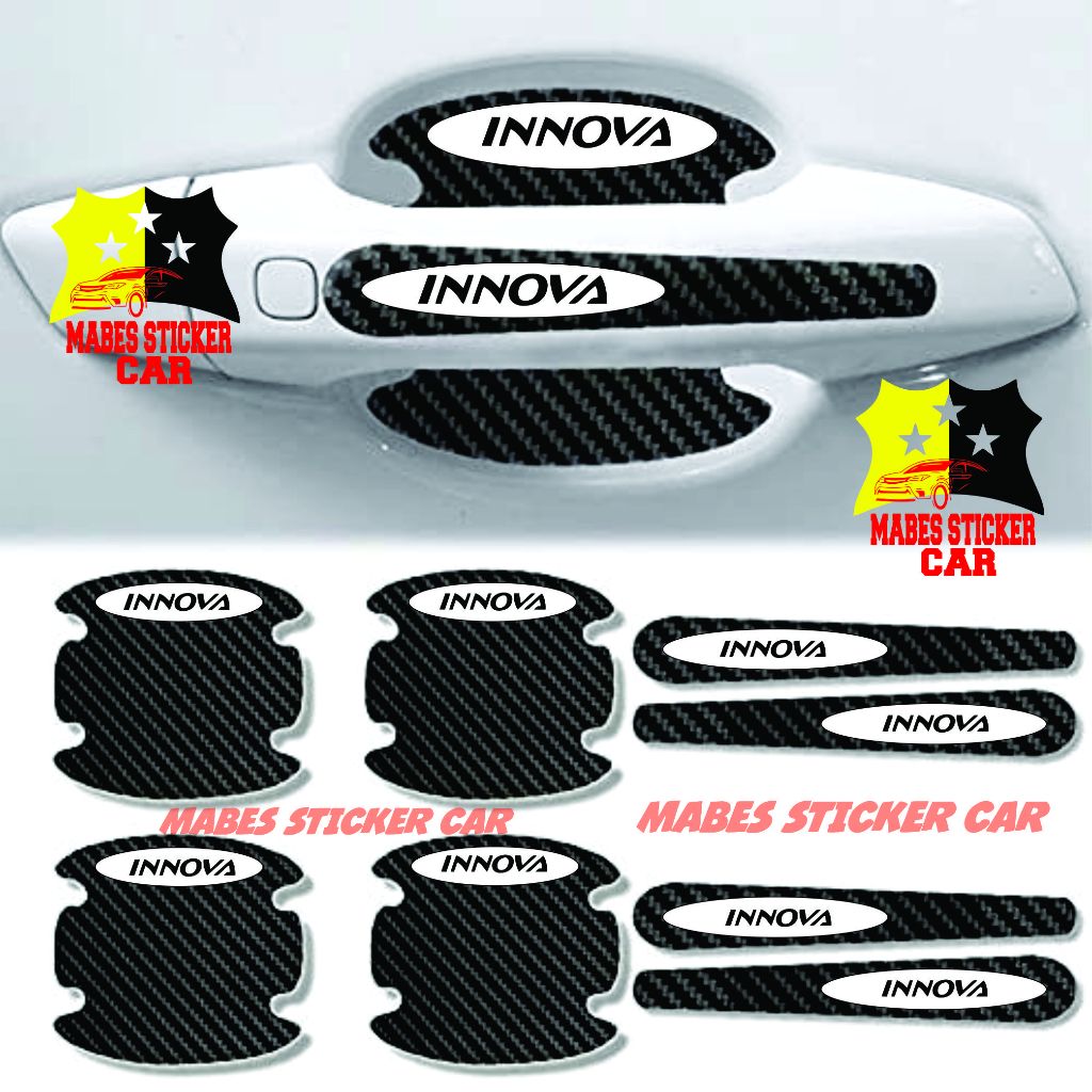 Jual 8 PCS STICKER CARBON 3D PELINDUNG GAGANG PINTU MOBIL TOYOTA INNOVA ...