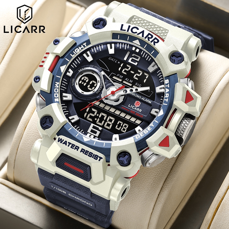 Jual LICARR Jam Tangan Pria Olahraga Analog Digital Santai Anti Air ...