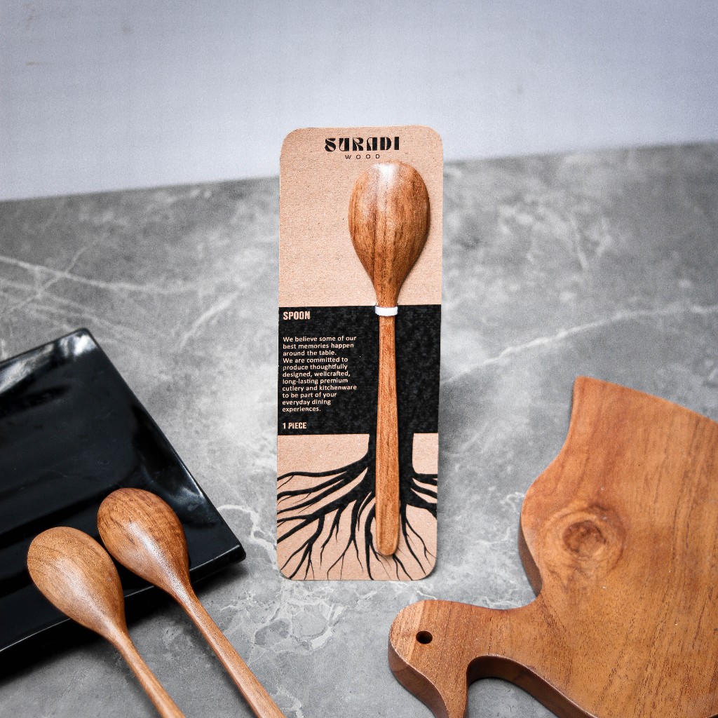 Jual Suradi Sendok Makan Kayu Jati / Wooden Spoon | Shopee Indonesia
