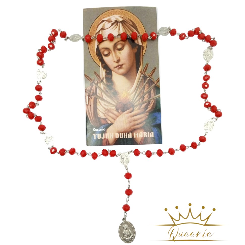 Jual Paket Lembar Doa & Rosario | Rosario Devosi 7 Duka Maria | Kalung ...