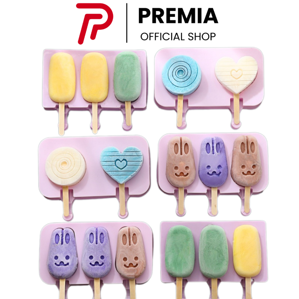Jual Cetakan ES Krim Silikon + Free Stik Popsicle Ice Cream Loli ...