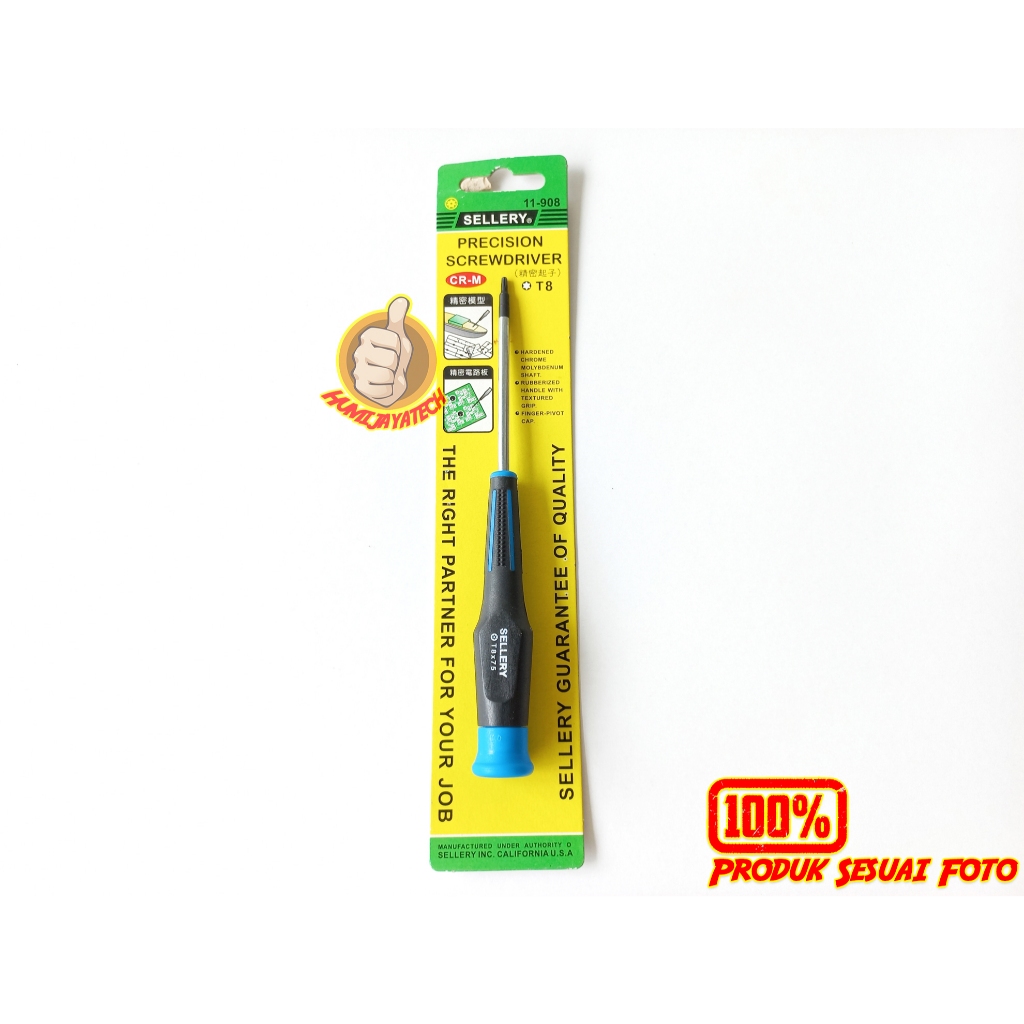 Jual Obeng Bintang Torx T8 Sellery 11-908 / Obeng Bintang T8 Sellery ...