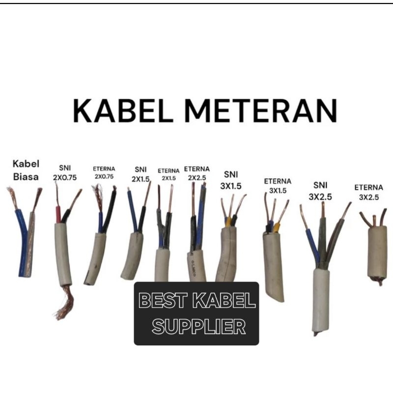 Jual NYM 3x2.5mm 3x2.5 potongan / meteran merk besar supreme kabelindo metal | Shopee Indonesia