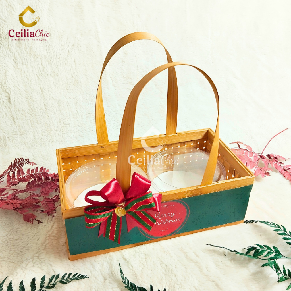 Jual Keranjang Natal Kotak Bambu Persegi Panjang 30x15 cm Packaging ...