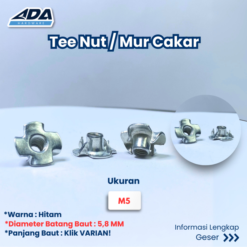 Jual Mur Cakar M5 T Nut Tee Nut Speaker Mur Tanam Kayu Furniture ...