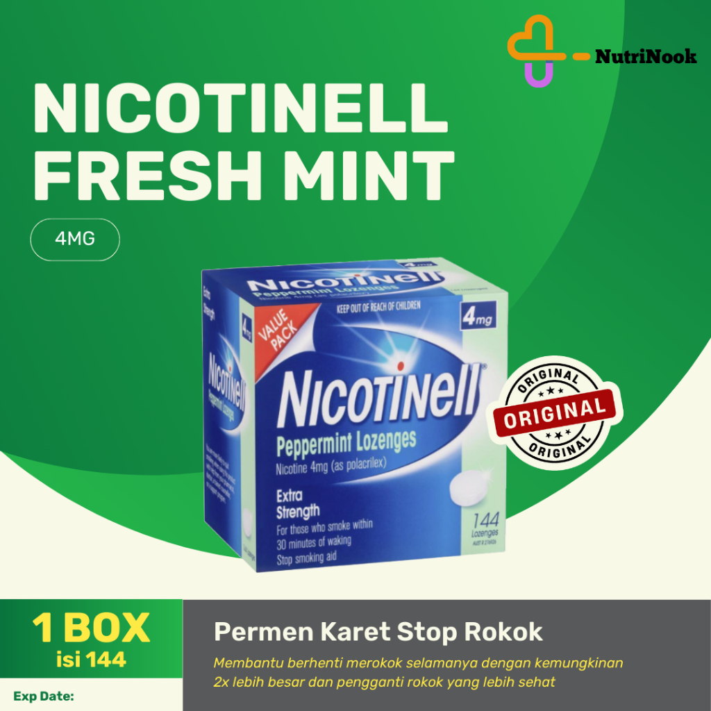 Jual Permen Hisap Pengganti Rokok - NICOTINELL FRESH MINT 4MG/2MG (144 ...
