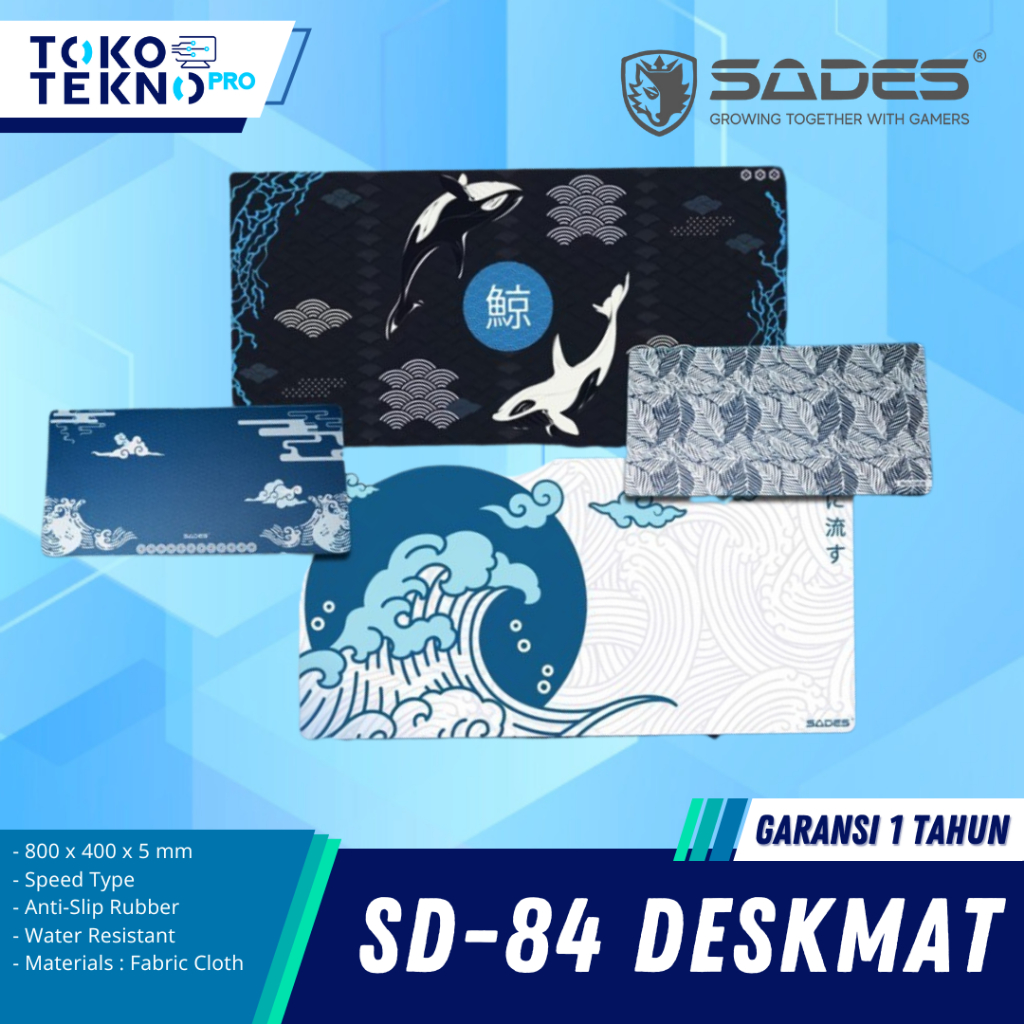 Jual Sades SD84 / SD-84 Kujira / Umi Speed Gaming Deskmat Water ...