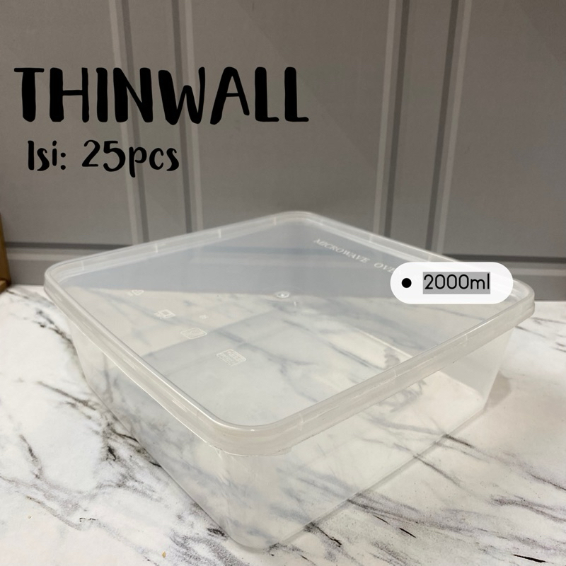 Jual Thinwal Square 2000ml Isi 25 Pcs JD / [ISI 25 PCS] Thinwall Merk ...