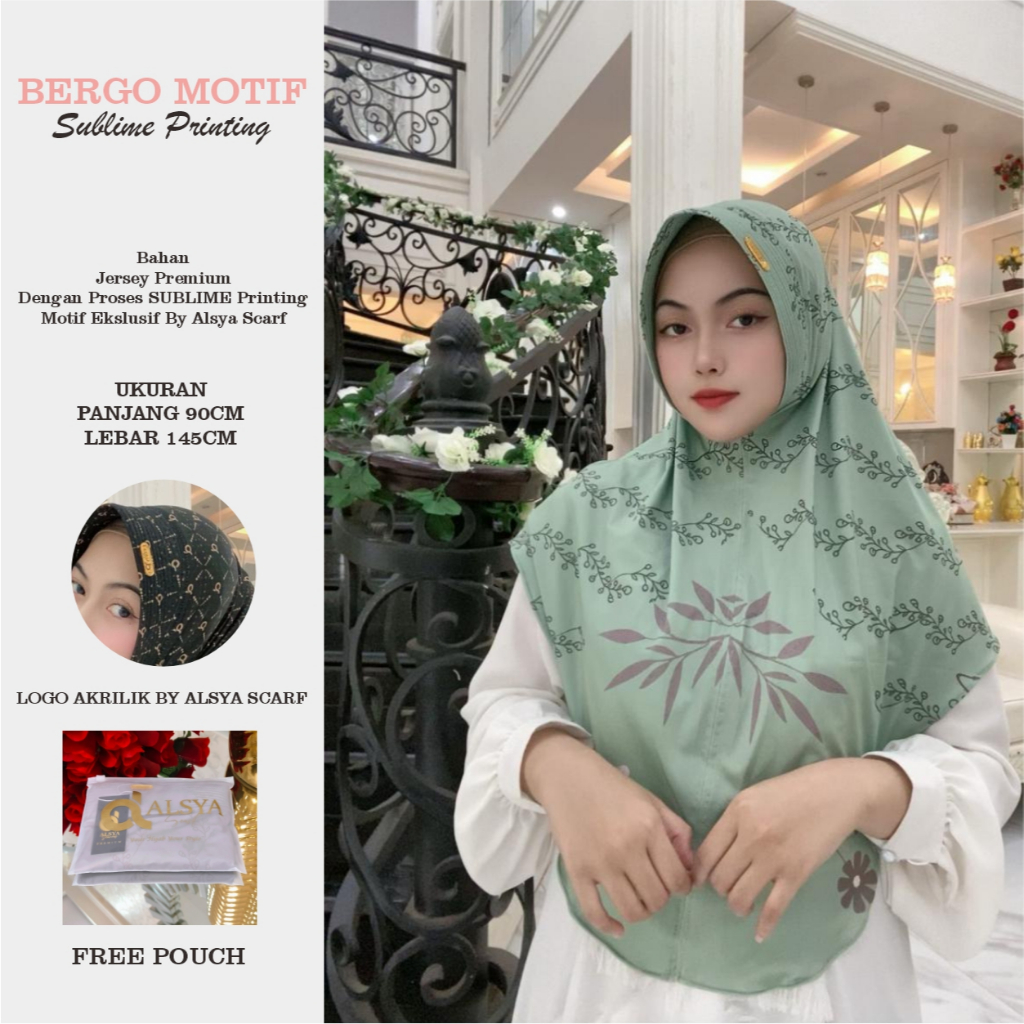 Jual ALSYA Jilbab Instan Daily Hijab Bergo Kerudung Motif Sublime ...