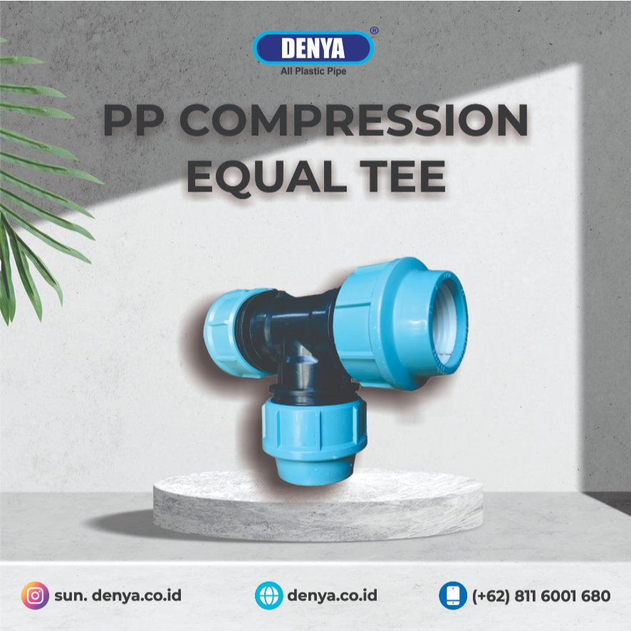 Jual Denya PP Compression Fitting Tee/ Equal Tee Compression Ukuran 110 ...