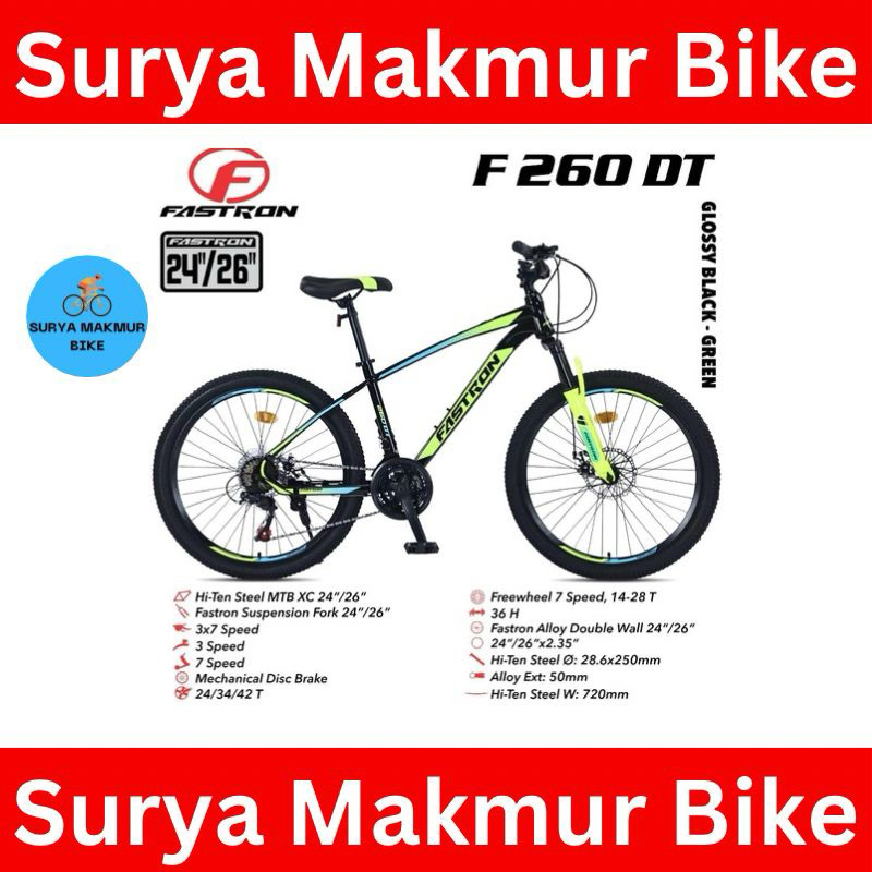 Jual Sepeda gunung 24"26" Fastron F260 DT By pacific | Shopee Indonesia