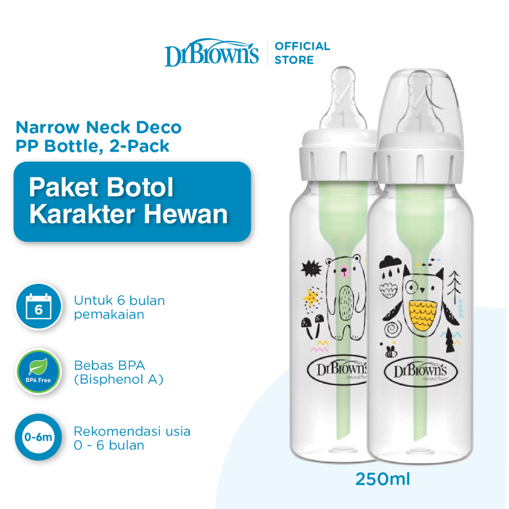 Jual [BELI 2 LEBIH HEMAT] Dr. Brown's 8 oz/250 mL PP Narrow Anti-Colic Options+ Baby Bottle ...