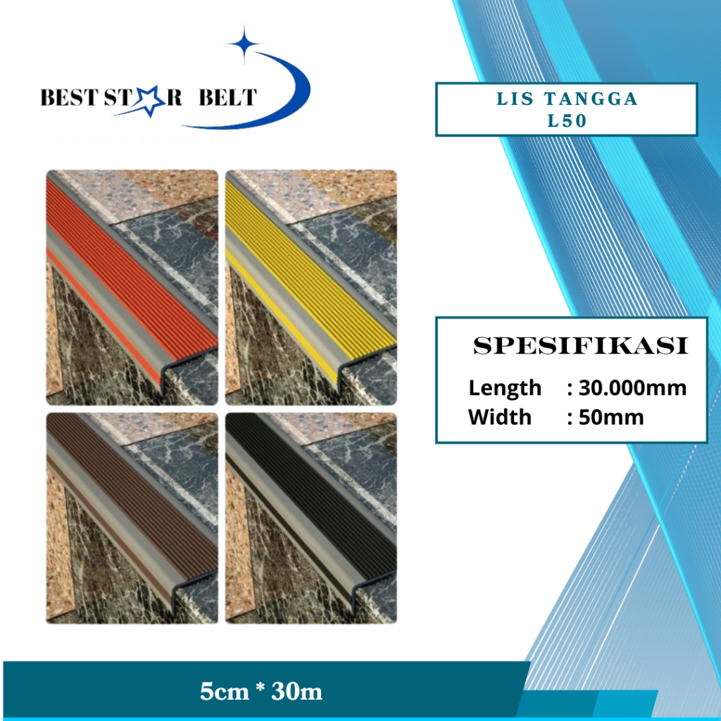 Jual Step Nosing 3M Lapisan Anti Slip Tangga L50 5cm x 30meter | Shopee ...