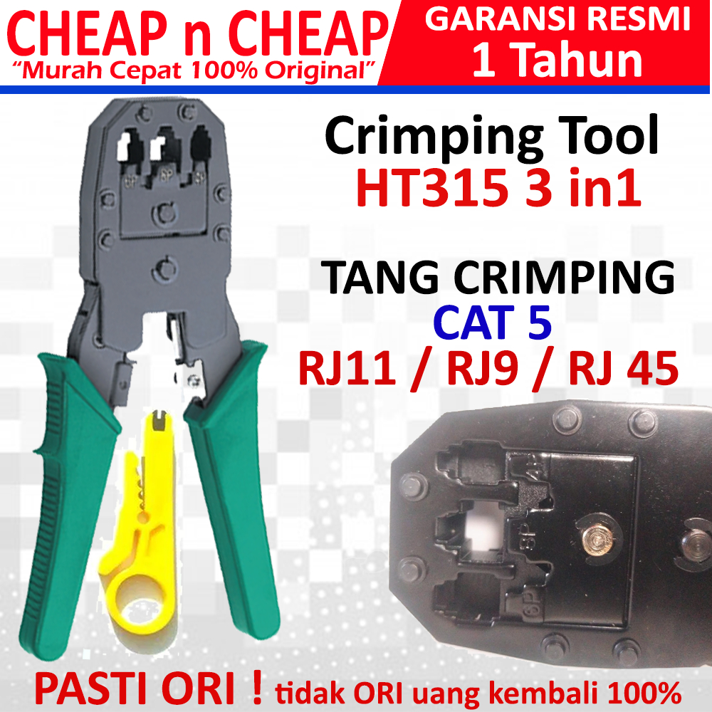 Jual Tang Crimping 3in1 M-Tech HT315 RJ45 RJ9 RJ11 - Cut Crimp Tool ...