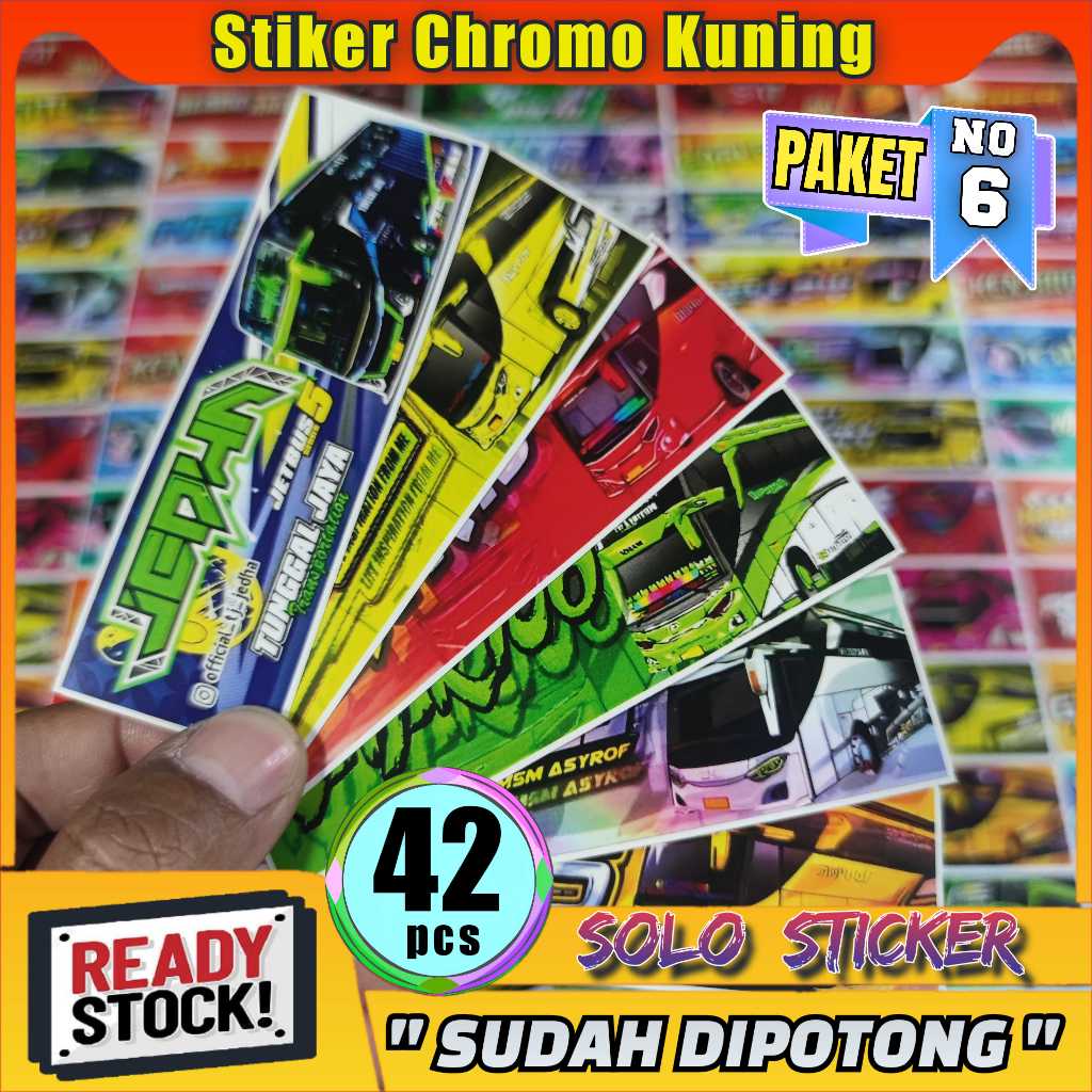 Jual Stiker Bus Panjang Isi 42pc Sticker Bis Bahan Chromo Glossy Anti ...