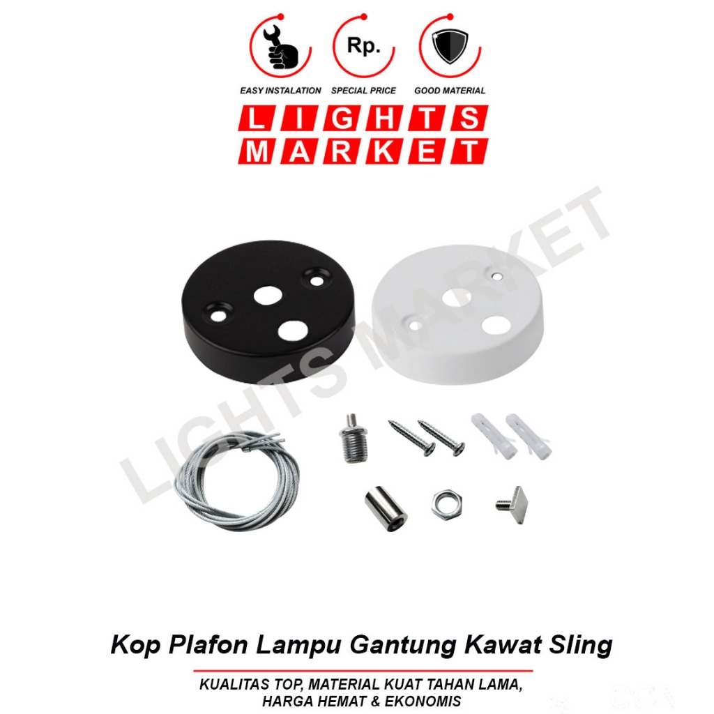 Jual Bracket Gantung Lampu Gantung Ceiling Sling Baja, Baut Lengkap ...