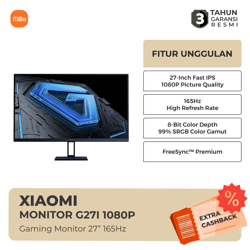 Jual Xiaomi Gaming Monitor G27i 27 Inch 1080P 165Hz Monitor Gaming ...