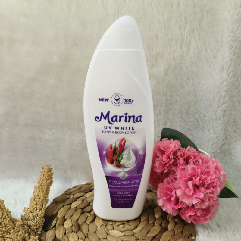 Jual Marina UV White E Collagen Asta Hand & Body Lotion 460ml | Shopee Indonesia
