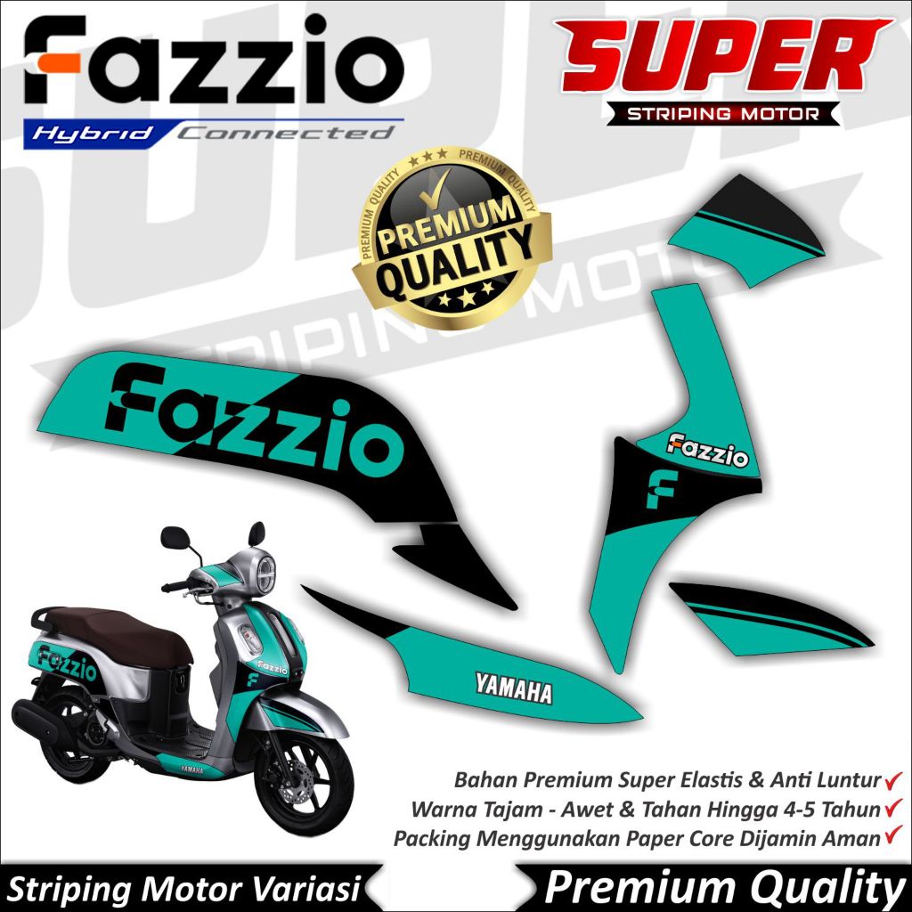 Jual Stiker Fazzio Anti Luntur keren Striping Fazzio Striping Yamaha FAZZIO Simple | Shopee ...