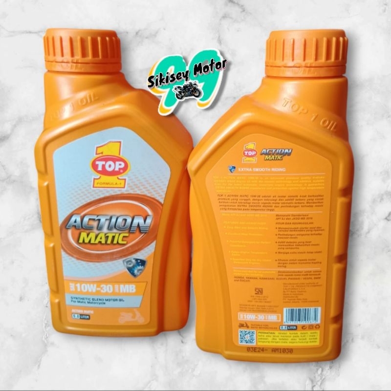 Jual OLI TOP 1 ACTION MATIC 0.8L SAE 10W-30 SYNTHETIC BLEND (Garansi ...