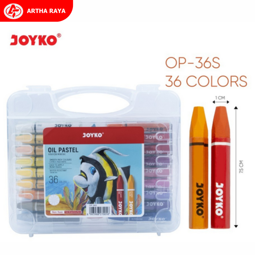 Jual CRAYON JOYKO ISI 36 WARNA/oil pastel JOYKO 36 warna/crayon 36 ...