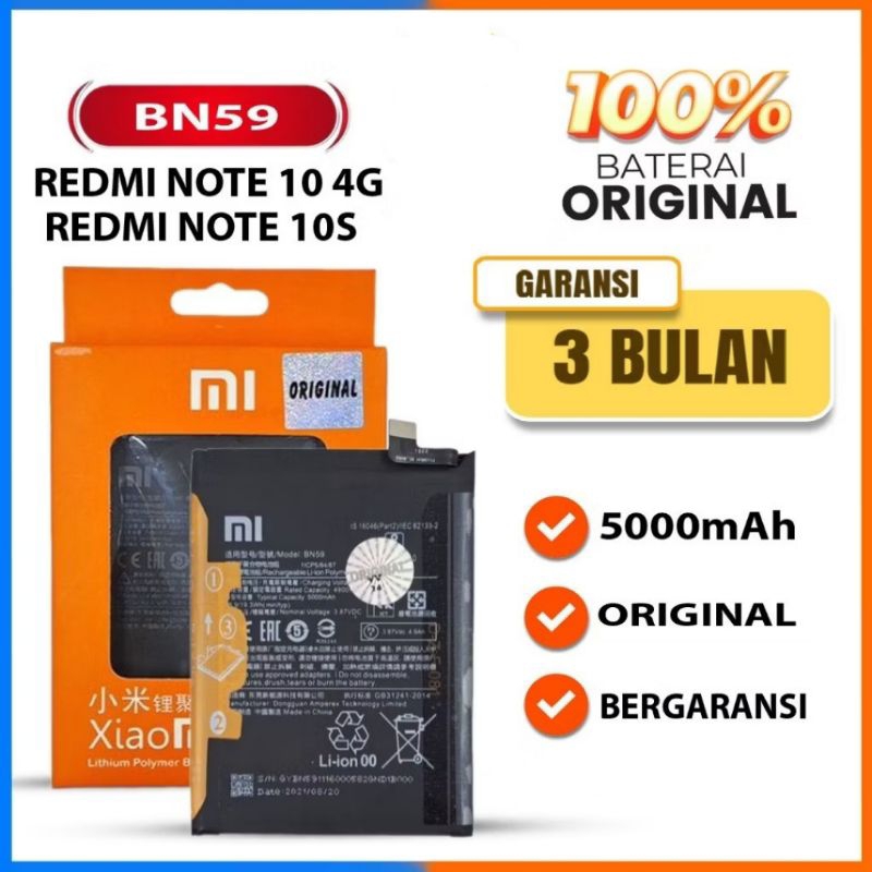 Jual BATERAI BATRE XIAOMI REDMI NOTE 10 4G / REDMI NOTE 10S / BN59 ...