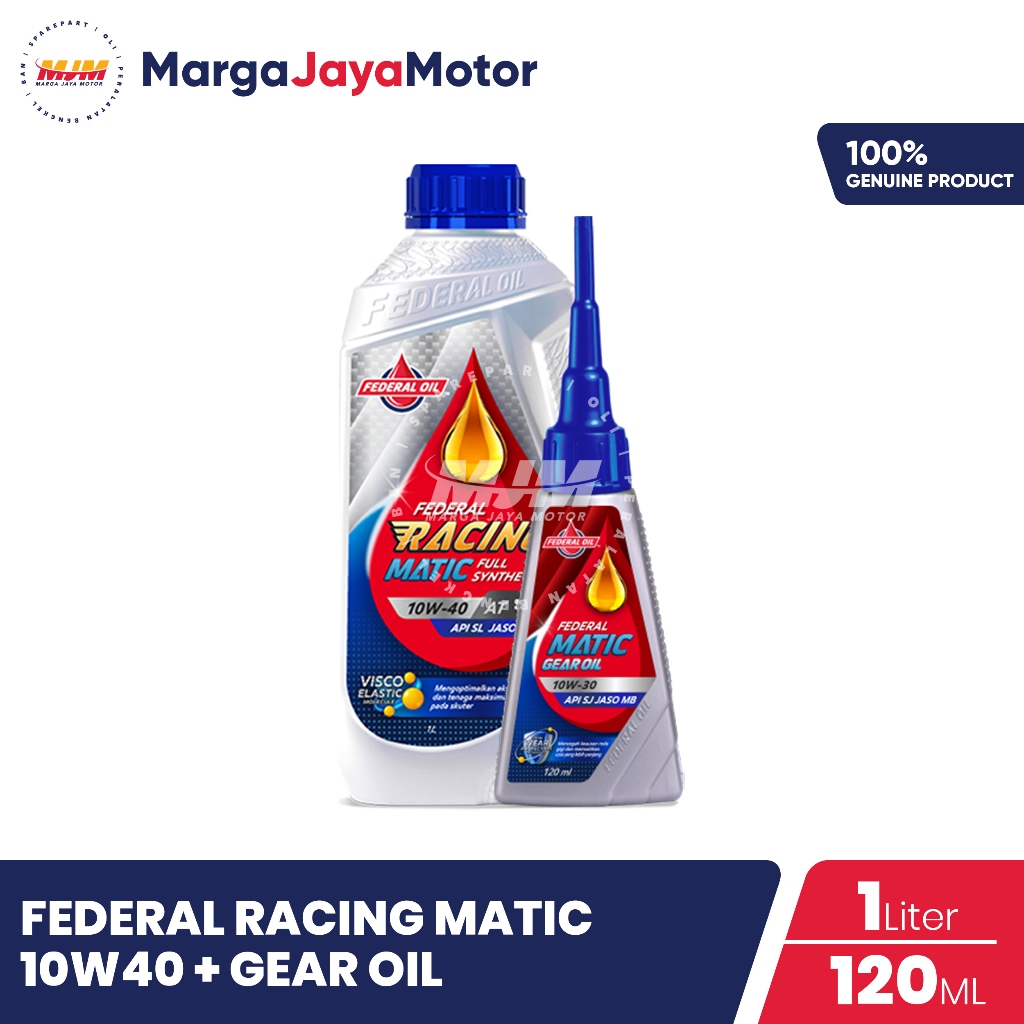 Jual Paket Oli Federal Racing Matic 1L + Federal Gear Oil 120ml ...