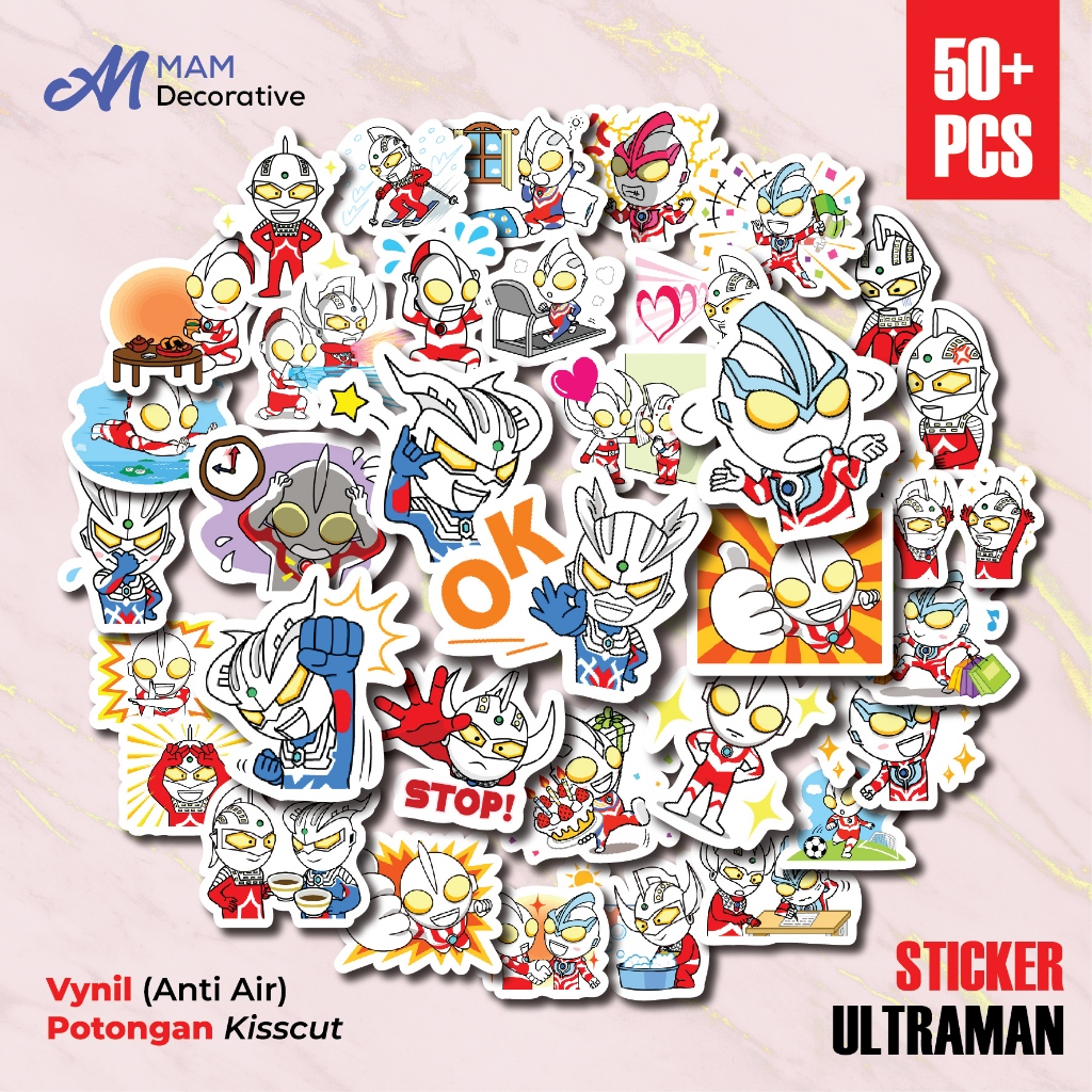 Jual 50 PCS STIKER ULTRAMAN | Vinyl Waterproof | Stiker Helm Buku ...