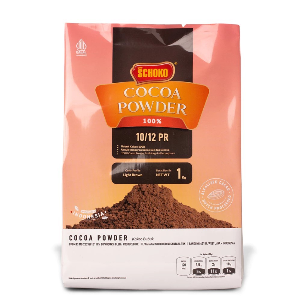 Jual SCHOKO PR Cocoa Powder ( Coklat Bubuk Low Fat 10/12) Kemasan 1Kg ...