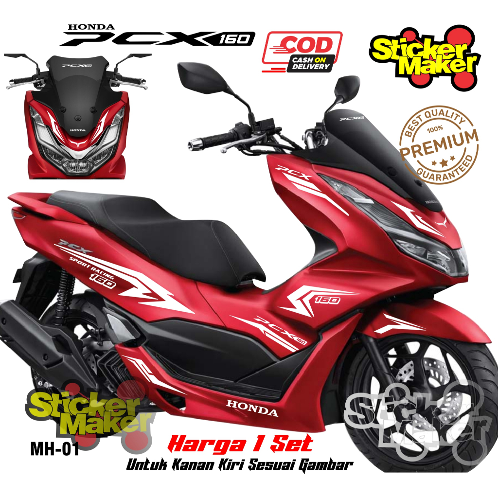 Jual STIKER PCX 160 NEW (STICKER CUTTING PCX)/striping variasi pcx 160 ...