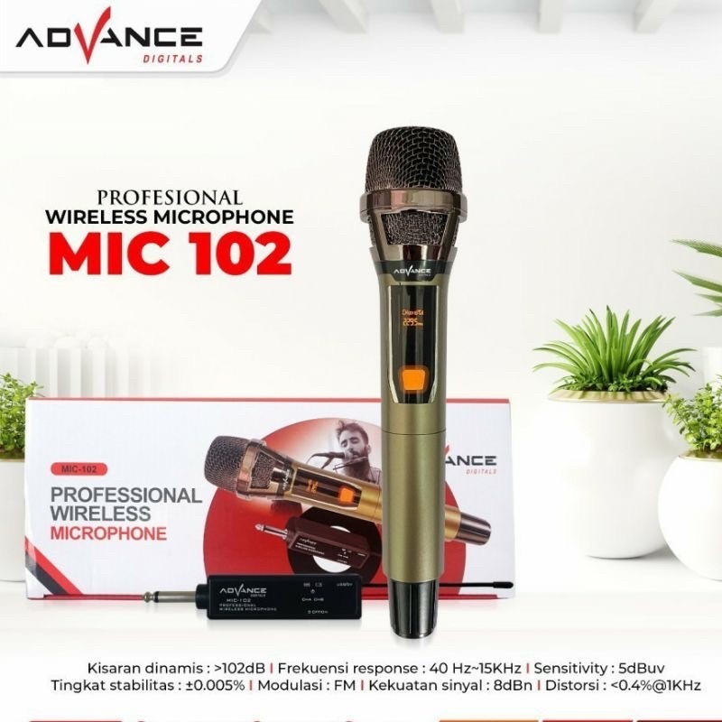 Jual Mic Advance 102 Mic Wireless dengan socket MiC tanpa perlu Port ...