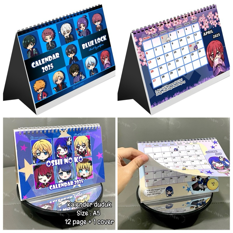 Jual calendar anime oshi no ko kalender blue lock kalender anime aqua ...