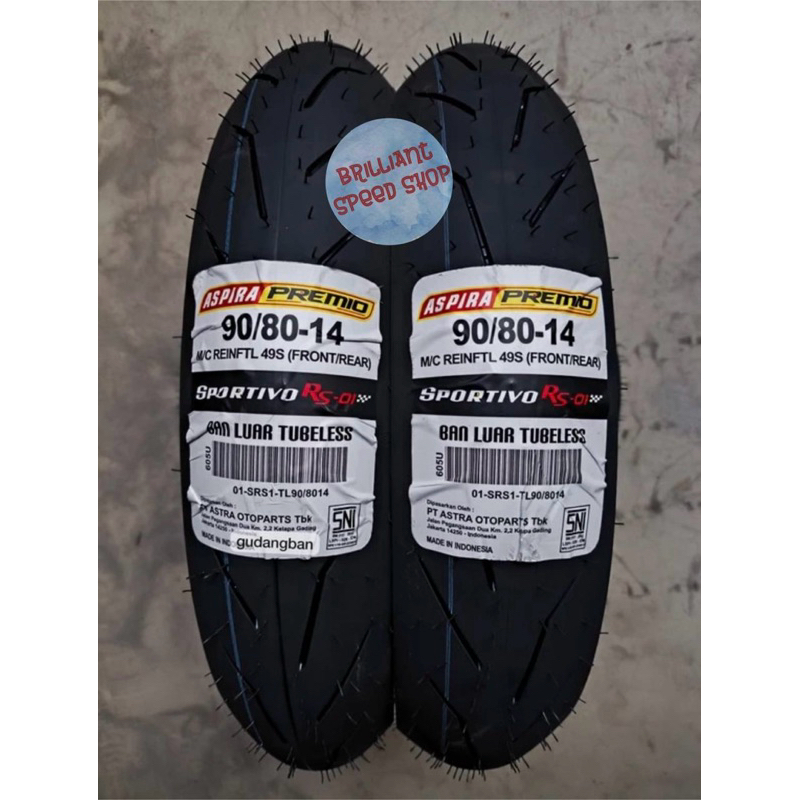 Jual Ban Motor Aspira Premio Sportivo RS-01 90/80-14Tubeless Soft Compound | Shopee Indonesia