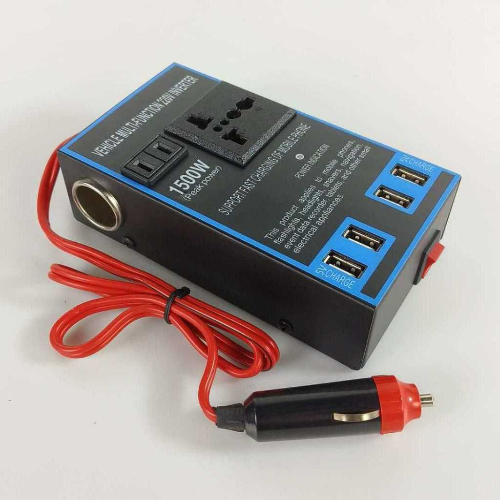 Jual Power Inverter Mobil DC 12V/24V to AC 220V 1500W 4 USB | Shopee ...