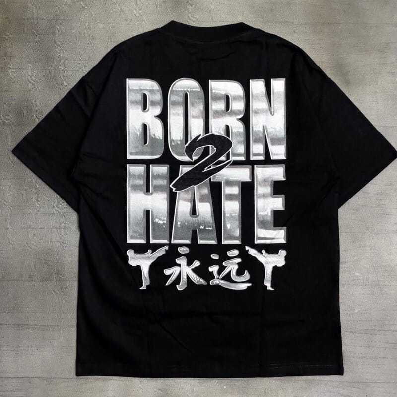 Jual KEEP IT REAL X OTWOFIVE BORN 2 HATE Black Cotton combed 24s ...