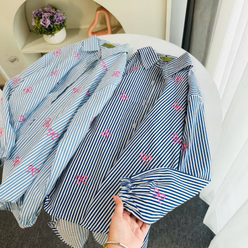 Jual Blouse Salur Bordir Katun Premium Atasan Kemeja Wanita Terbaru | Shopee Indonesia