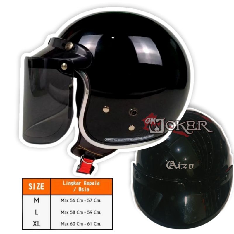Jual Helm Aizo retro Helmet dewasa pria wanita SNI original | Shopee ...