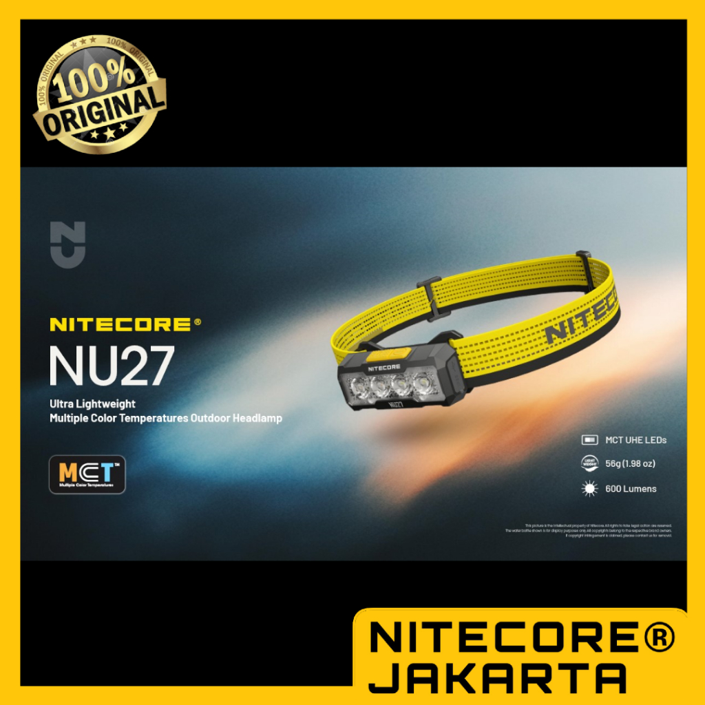 Jual Nitecore NU27 USB-C Rechargeable Multi Color Temperature Outdoor Headlamp 600 Lumens ...